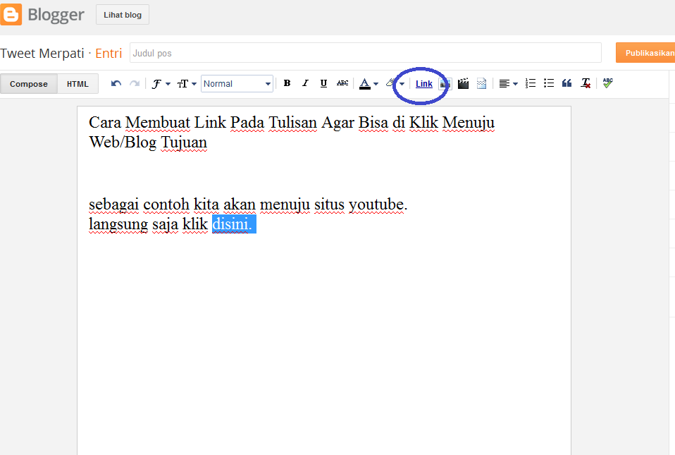 Cara Membuat Link Pada Tulisan Agar Bisa di Klik Menuju Web/Blog Tujuan ...