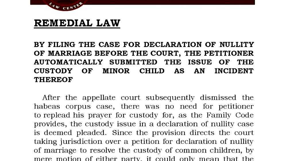 Declaration of nullity