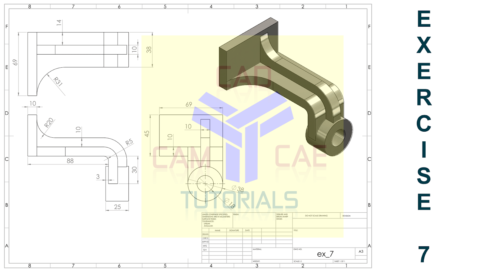 CAD CAM CAE TUTORIALS: 2D DRAWINGS || BEGINNER's TUTORIALS