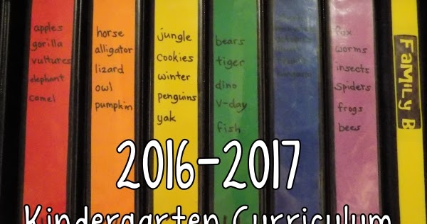 Kindergarten Curriculum 2016-2017
