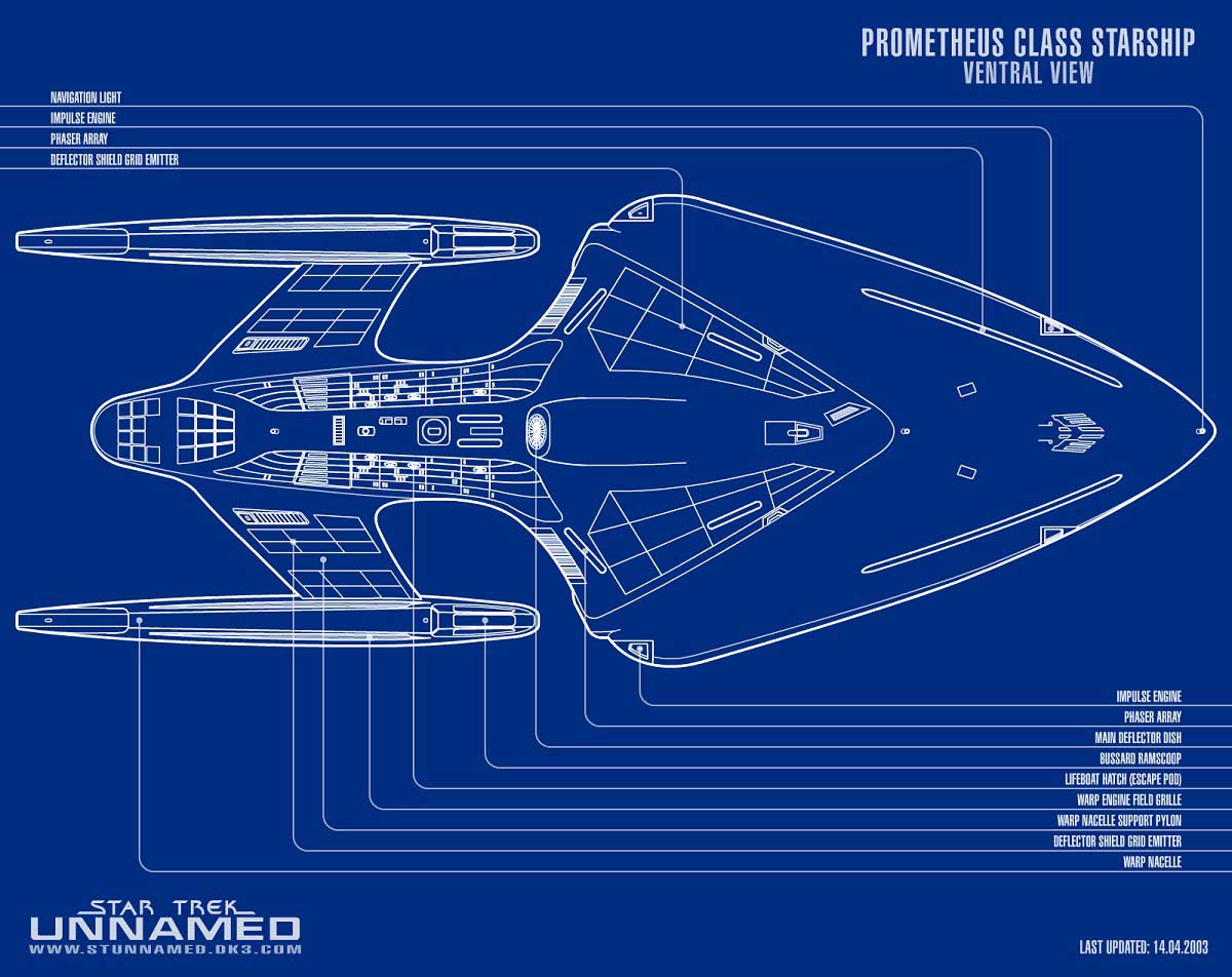 Captain's Blog: Jose Saramago: Prometheus Class Starship - Blueprints