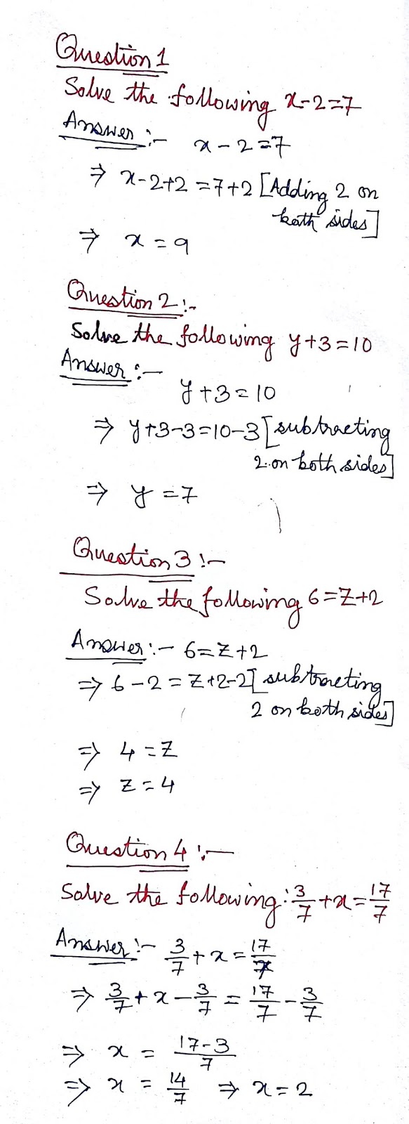 NCERT Solution Linear Equations in One Variable Class 8 Math