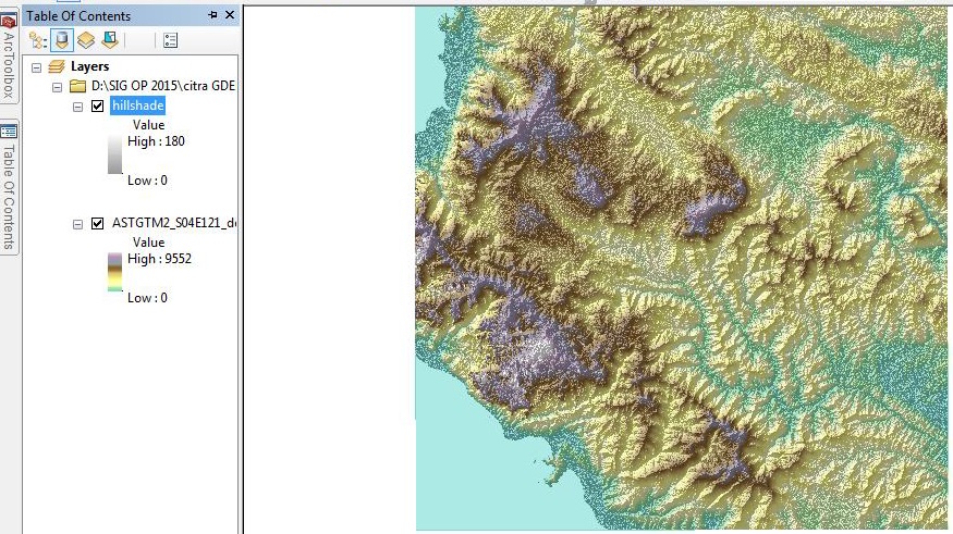 Membuat efek 3D dengan Hillshade pada Arcgis 10.3 - Belajar Arcgis