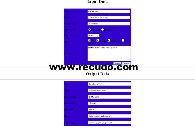 Form Pendaftaran Input dan Output dengan JavaScript | HTML - Cek Smartphone