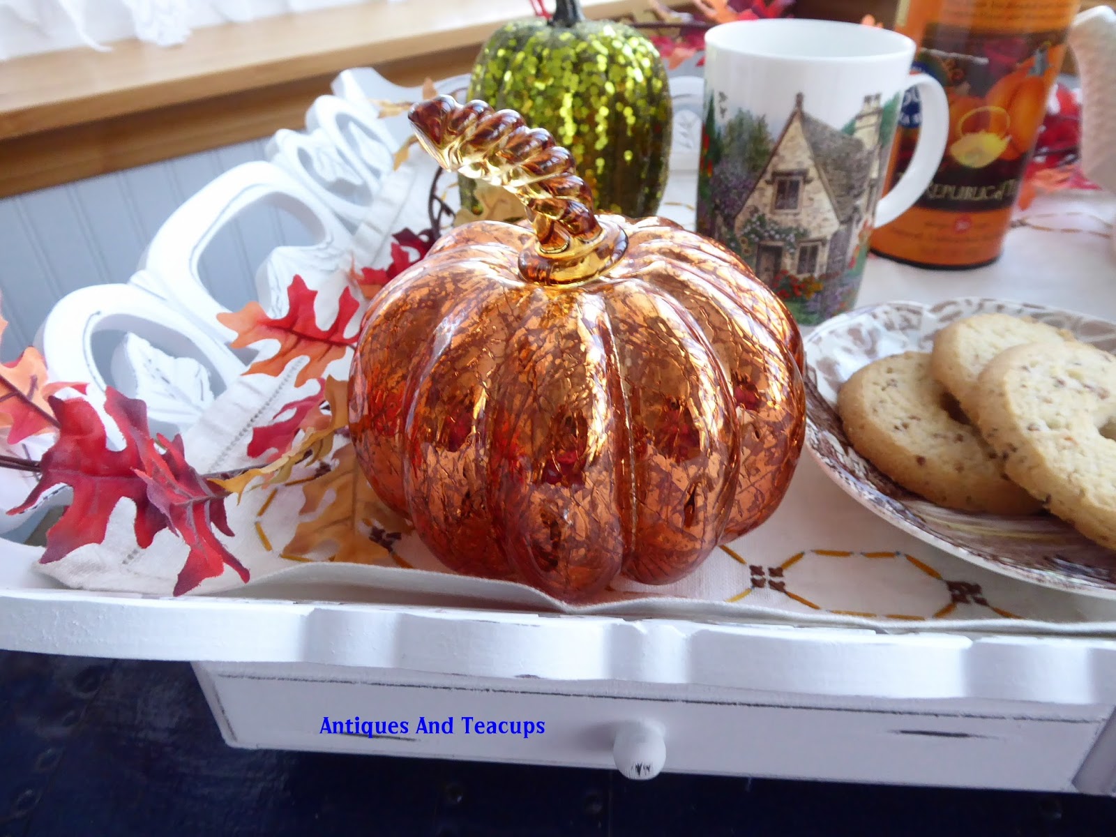 Antiques And Teacups: Tuesday Cuppa Tea Pumpkin Spice Tea Tray