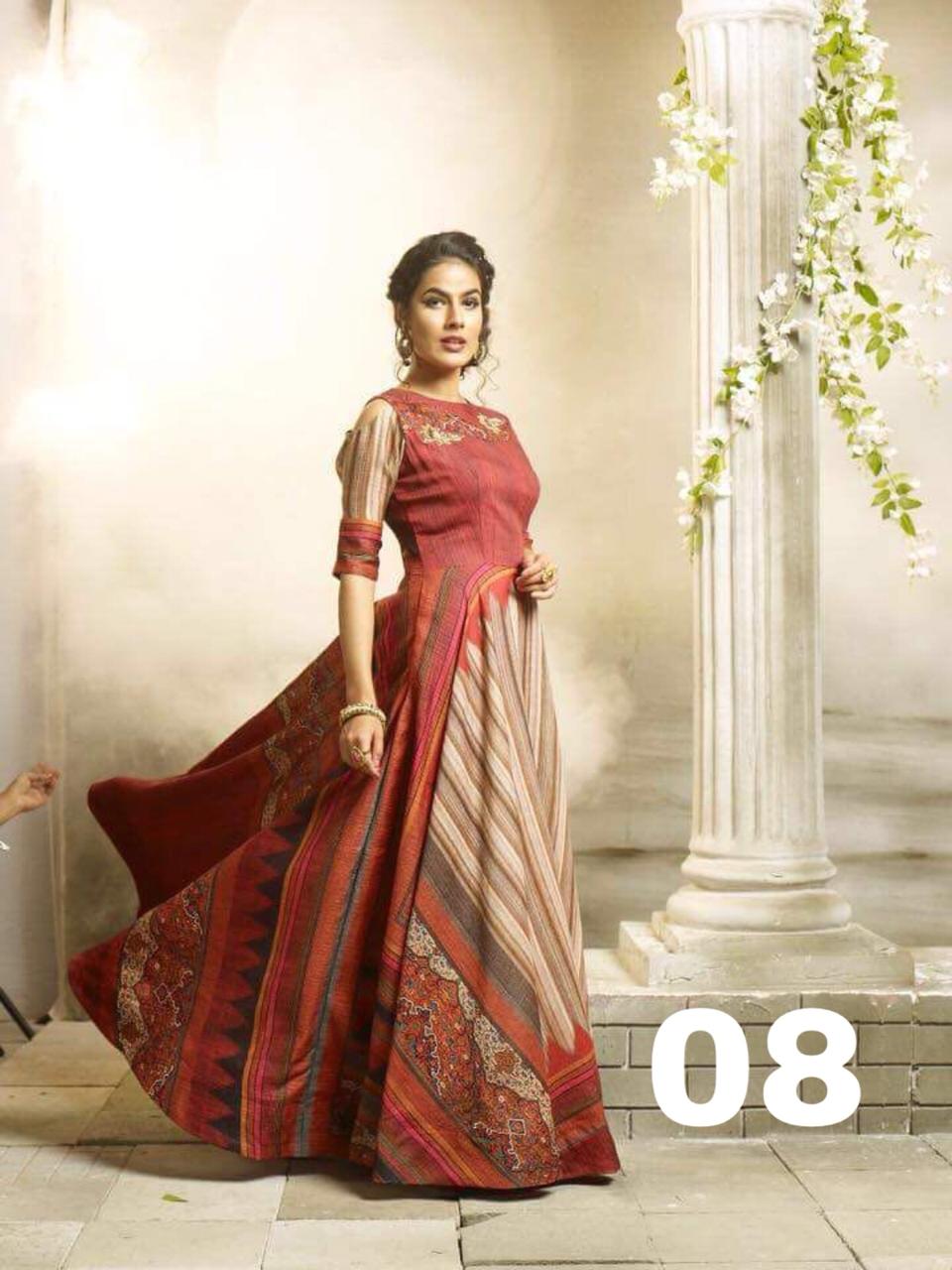 Full Stitched Royal Aasami Silk Gown - FashionZone