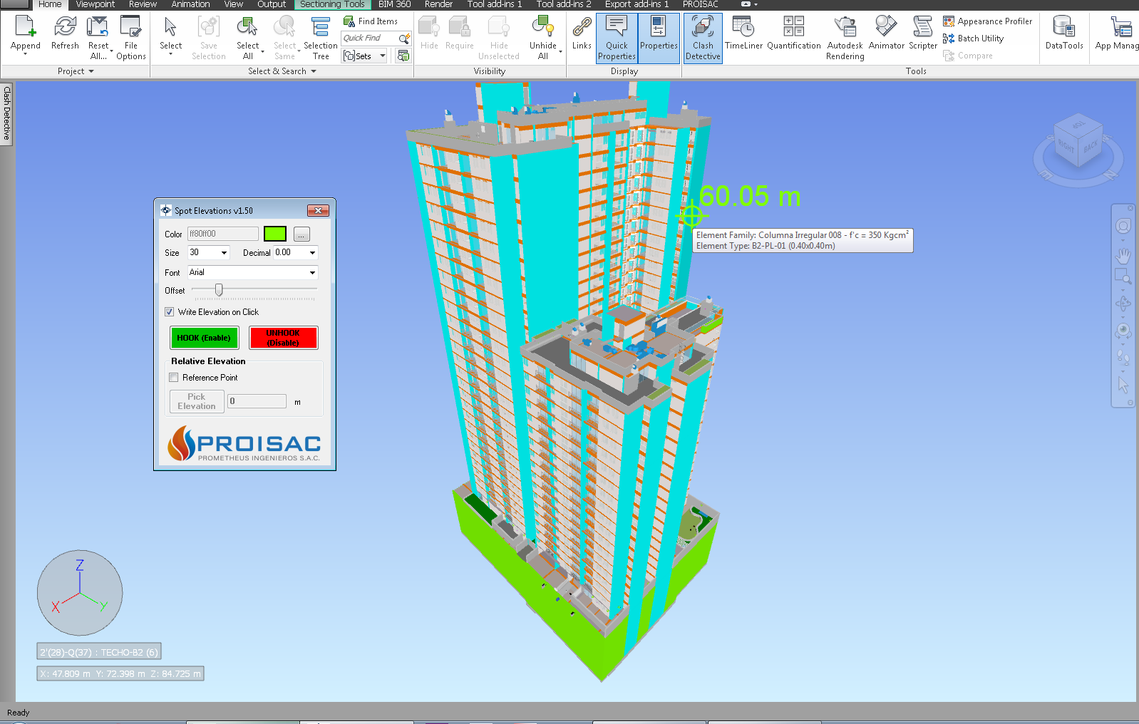 Revit Add-Ons: Spot Elevations v1.5.0 for Navisworks