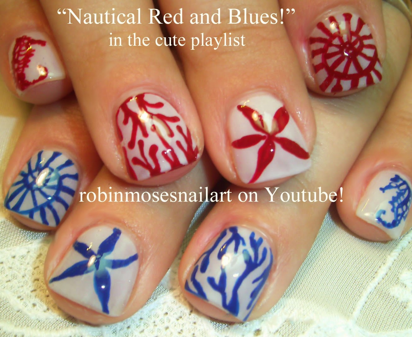Nail Art by Robin Moses: "nautical nails" "sailor girl nails" "nail art ...