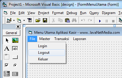 Membuat Logout Aplikasi Kasir Vb 6.0 - TUTORIAL VB.NET DAN VB 6.0
