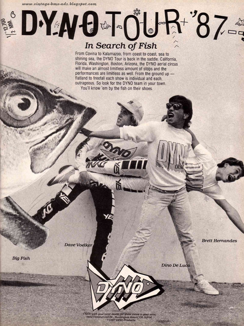 Vintage BMX Ads: DYNO TOUR '87 In Search of Fish