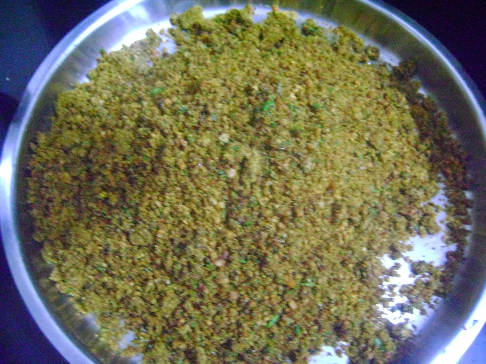 Raji Ramakrishnan : KOTHAMALLI PODI (GREEN CORIANDER LEAVES GUN POWDER)
