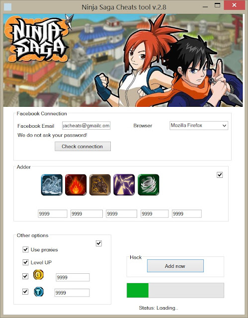 Cheat ninja, hack 2013: Ninja saga cheats tool v 2.8