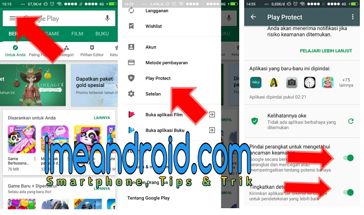 Melindungi hp dari aplikasi yang bermasalah dengan memastikan play ...