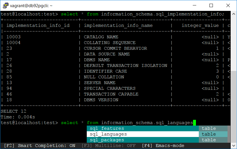 serverあれこれ: VagrantでpgcliとPostgreSQLがインストールされた仮想マシン(Debian Stretch/9.2)を構築する
