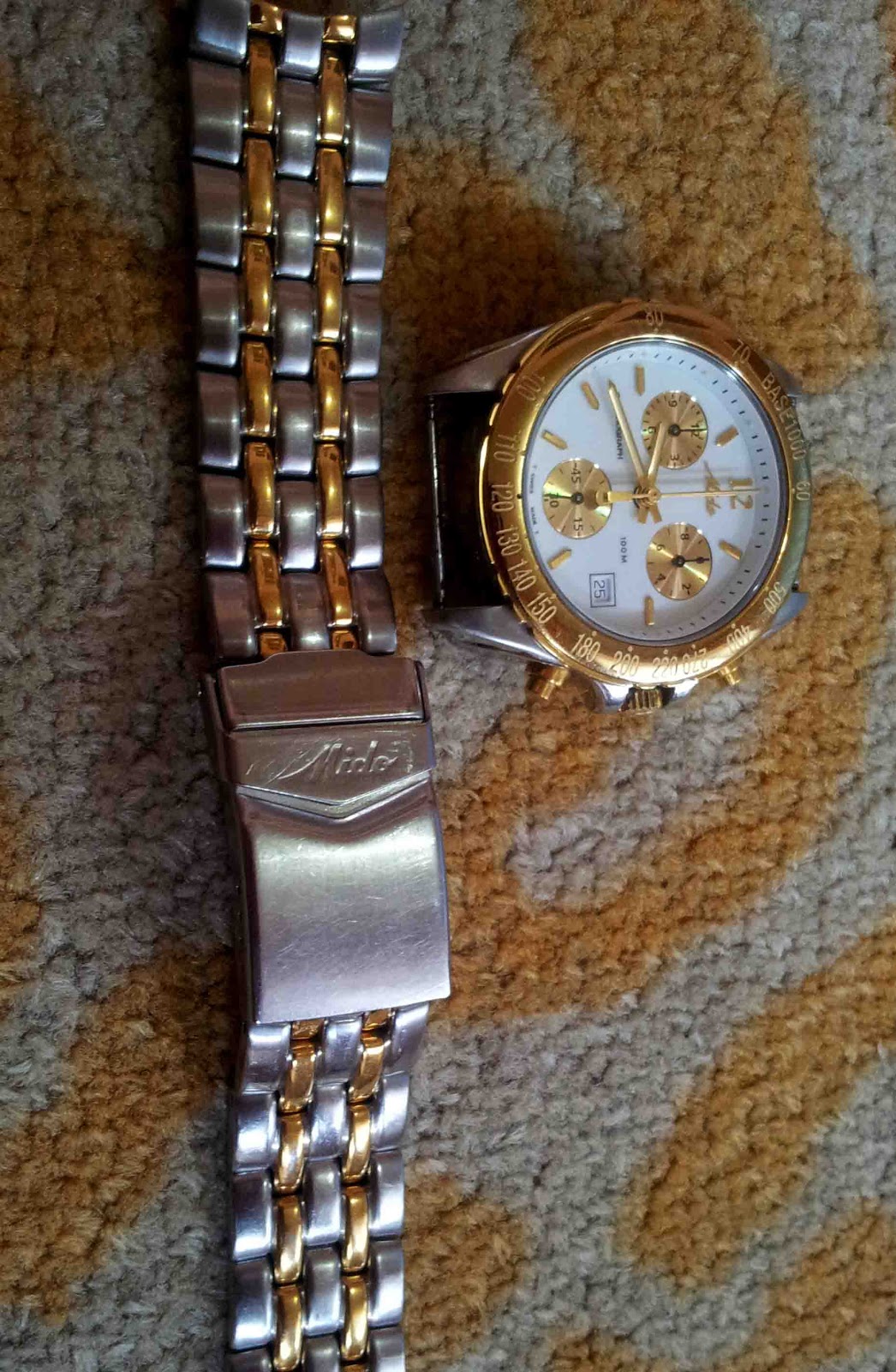 jam dan waktu: Mido Chronograph Quartz ref 541.4535