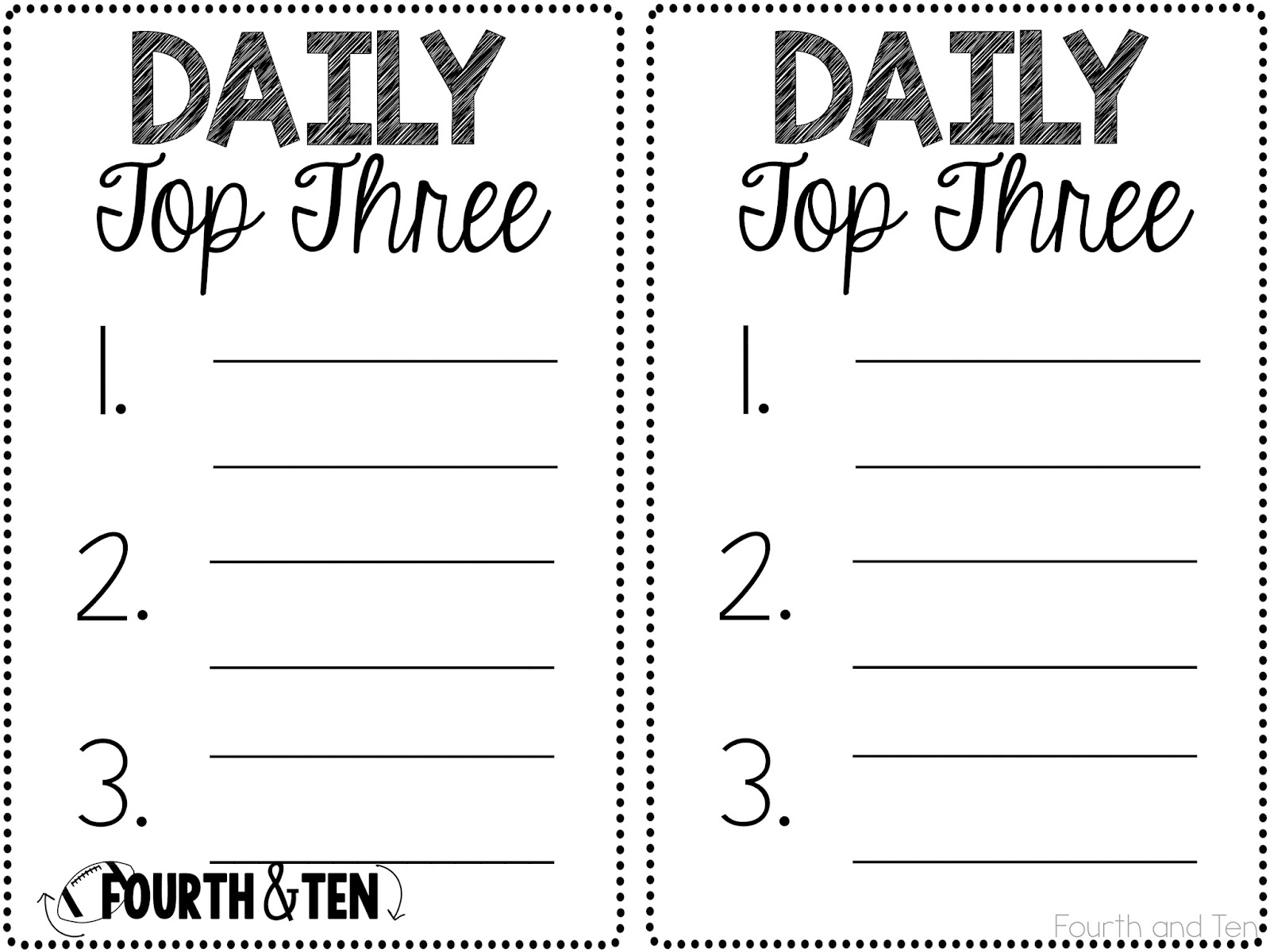 Fourth and Ten: DAILY TOP THREE: PRODUCTIVITY TIP