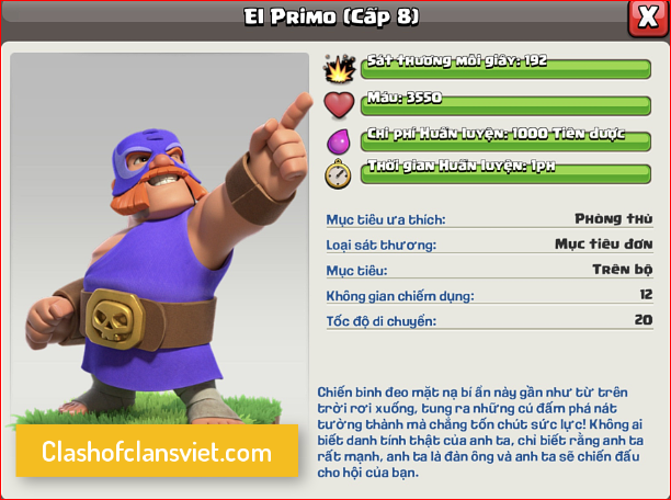 Giới thiệu về lính mới El Primo COC | Clash of Clans Việt