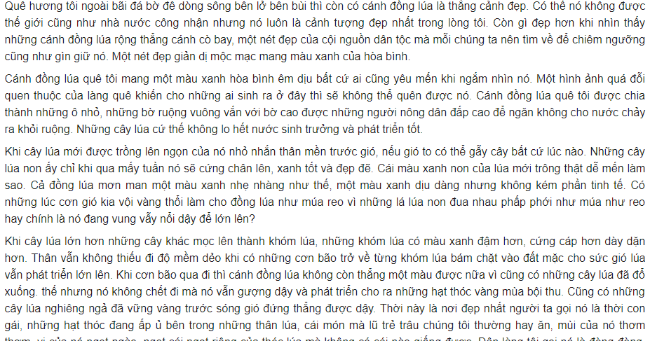 Bài tập làm văn lớp 5: Tả cánh đồng quê em