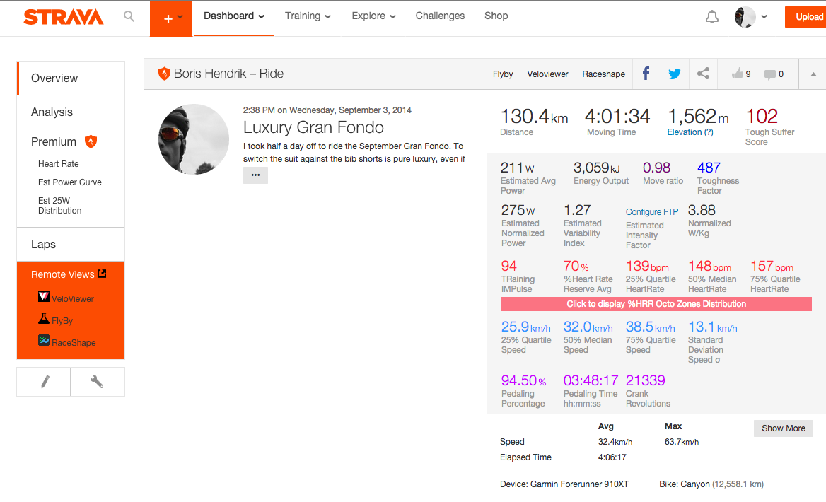 Unterlenker: Google Chrome Strava Add Ons