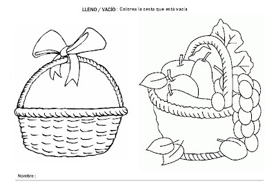 EL RINCÓN DE LOS PEQUES: FICHAS PARA TRABAJAR EL CONCEPTO : LLENO / VACÍO
