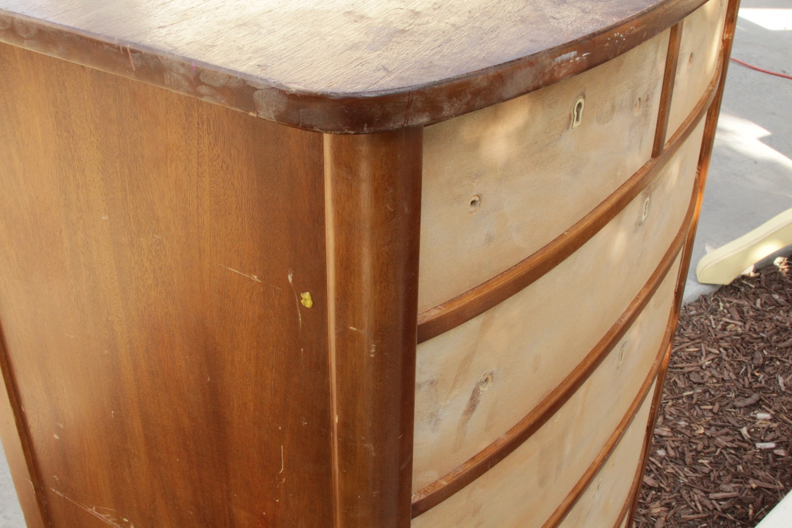 Willow Creek: Old White Rounded Dresser