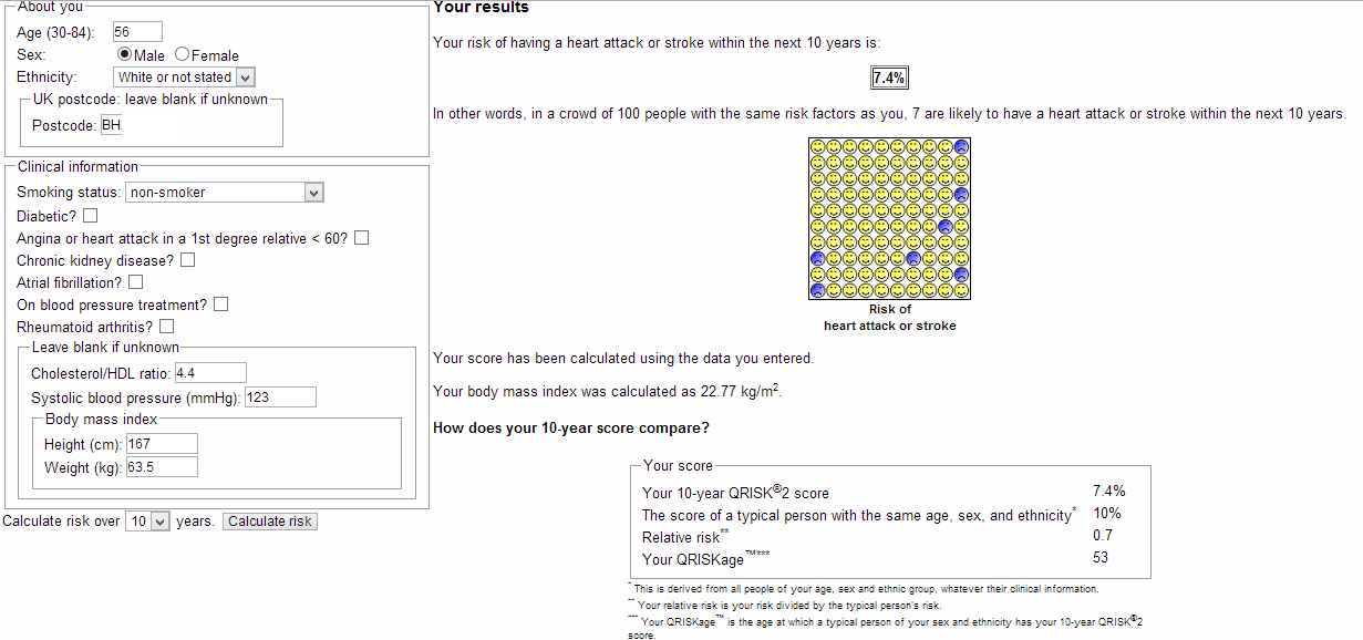 ScienceHealthyLongLife by Crabsallover: qrisk.org measures risk of ...