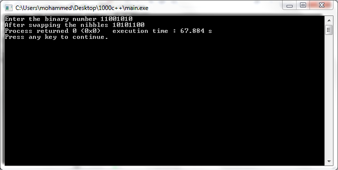 Programmers Area: C++ program to swap nibble in a byte