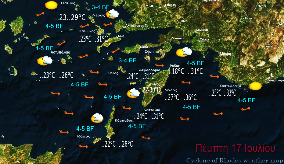 Ο καιρός την Τετάρτη στα Δωδεκάνησα. - CYCLONE OF RHODES - ΚΥΚΛΩΝΑΣ ΡΟΔΟΥ