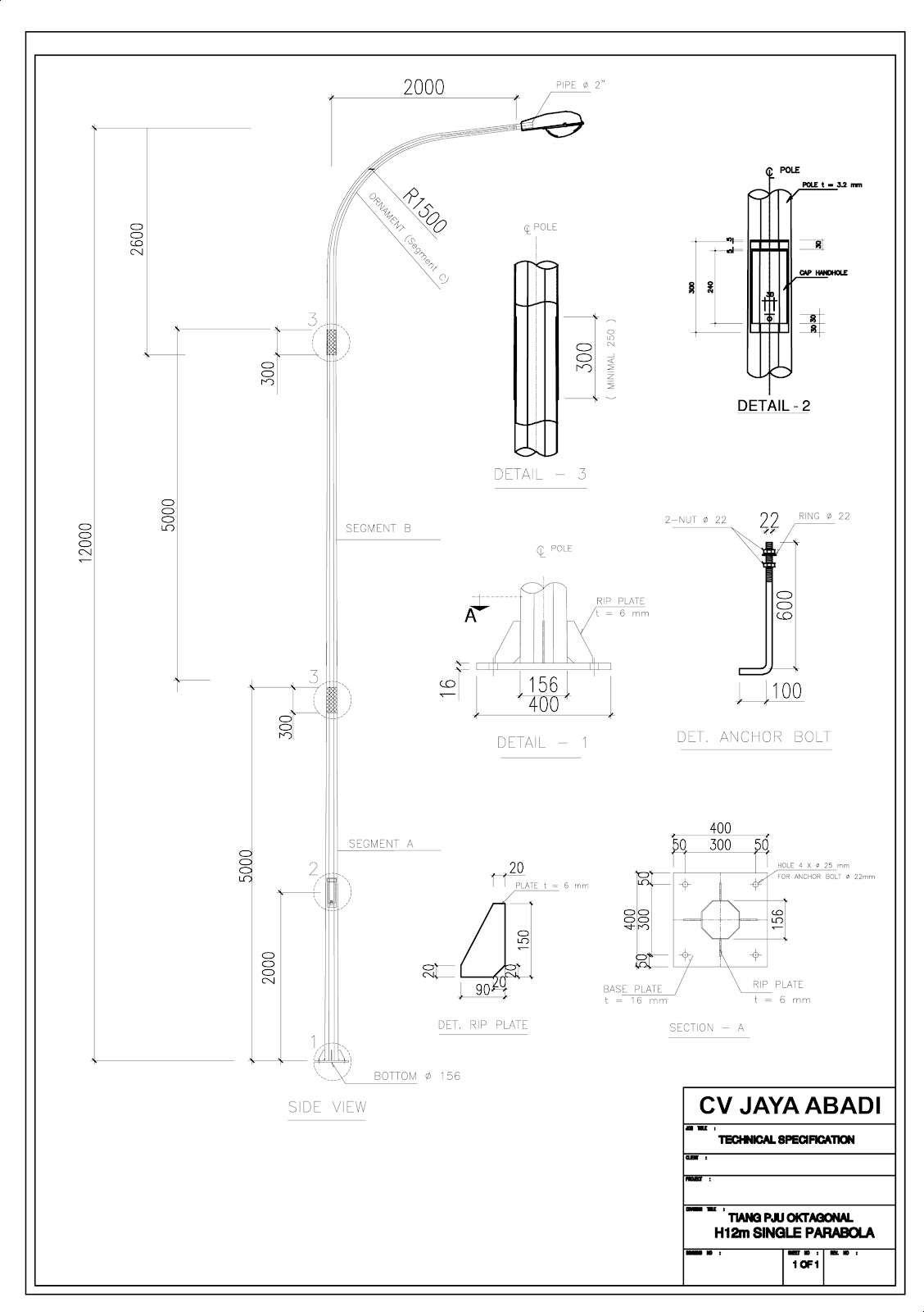 Cv Jaya Abadi Tiang Antik Lampu Taman Antik Pju Oktagonal