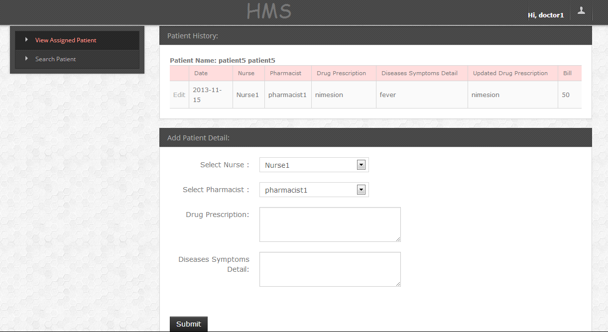 Hospital Management System: Doctor Panel