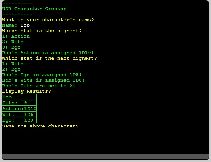 Trollish Delver: Someone made an online character generator for USR