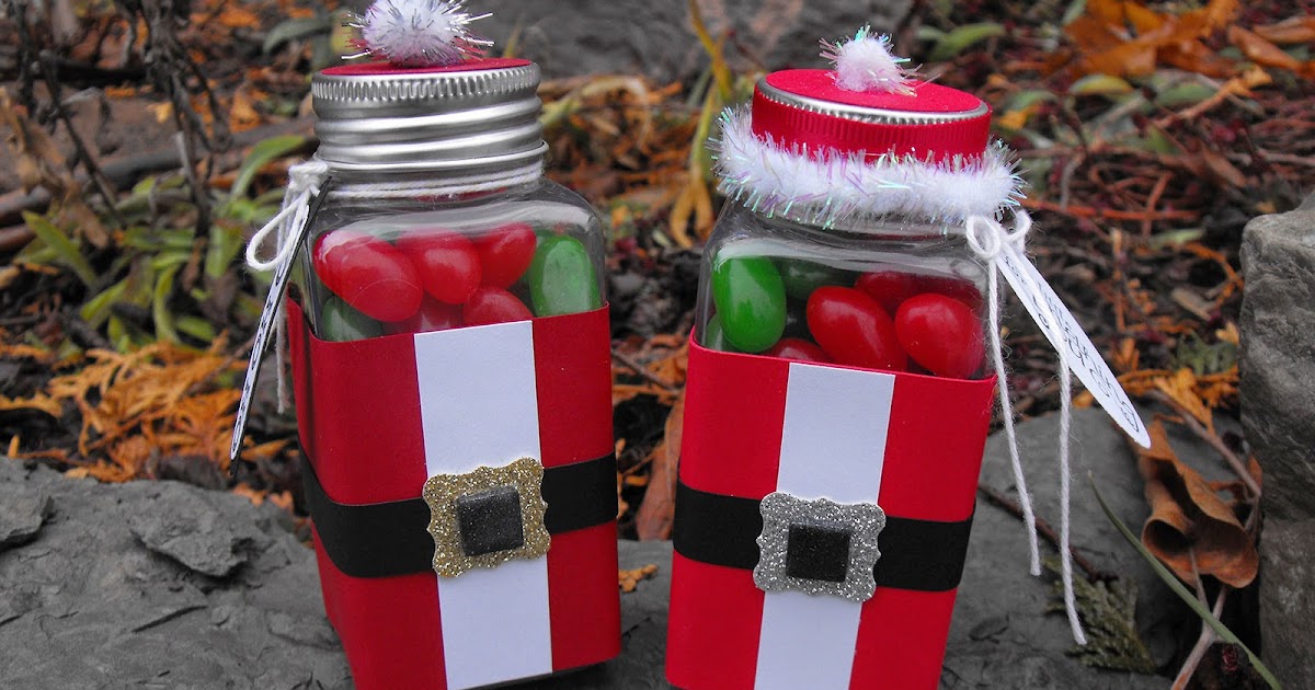 Artistic Embellishments: Homemade Holiday Candy Santa Jelly Bean Jars!