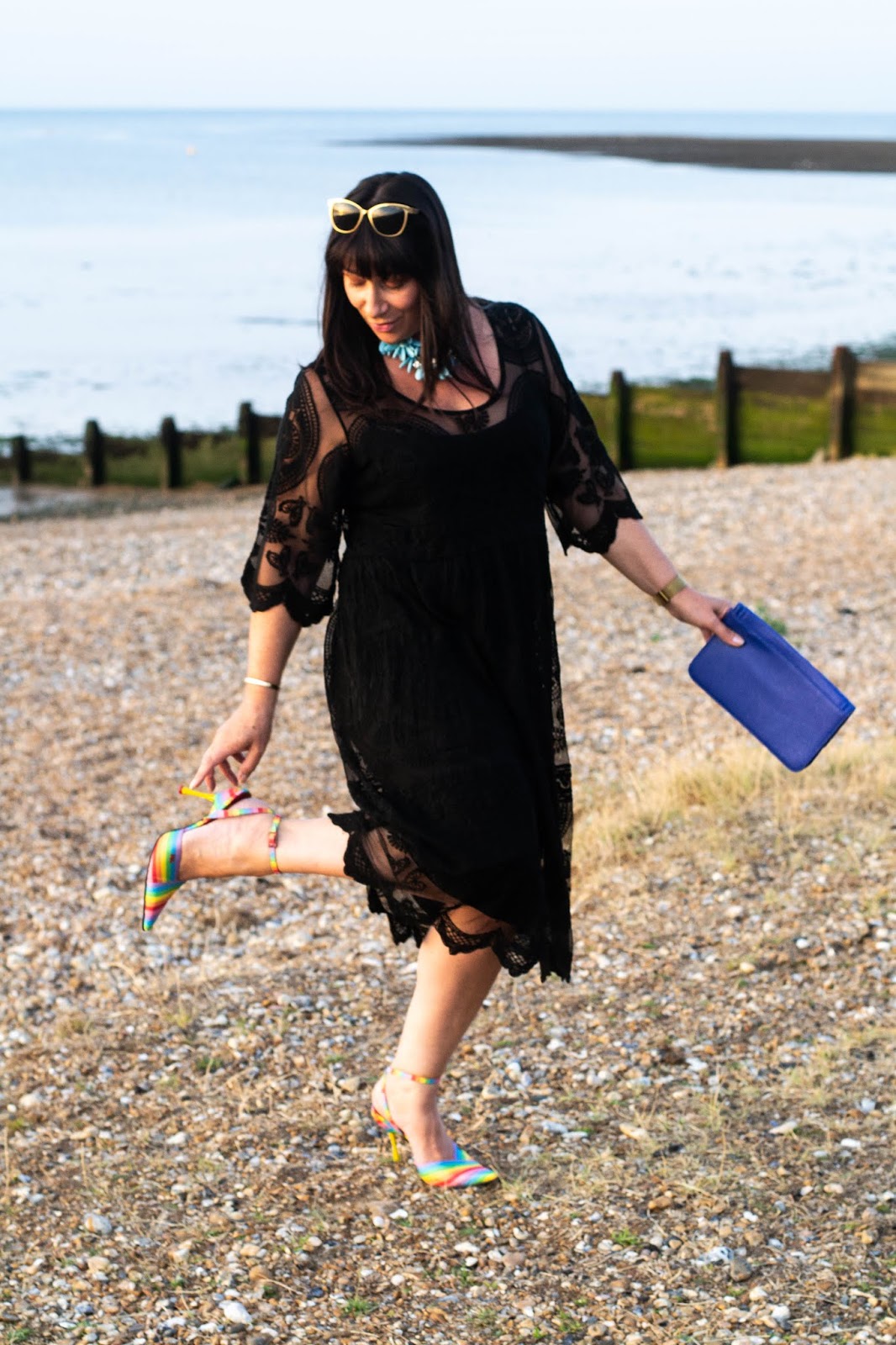 Black Lace with colourful accessories. | Mummabstylish