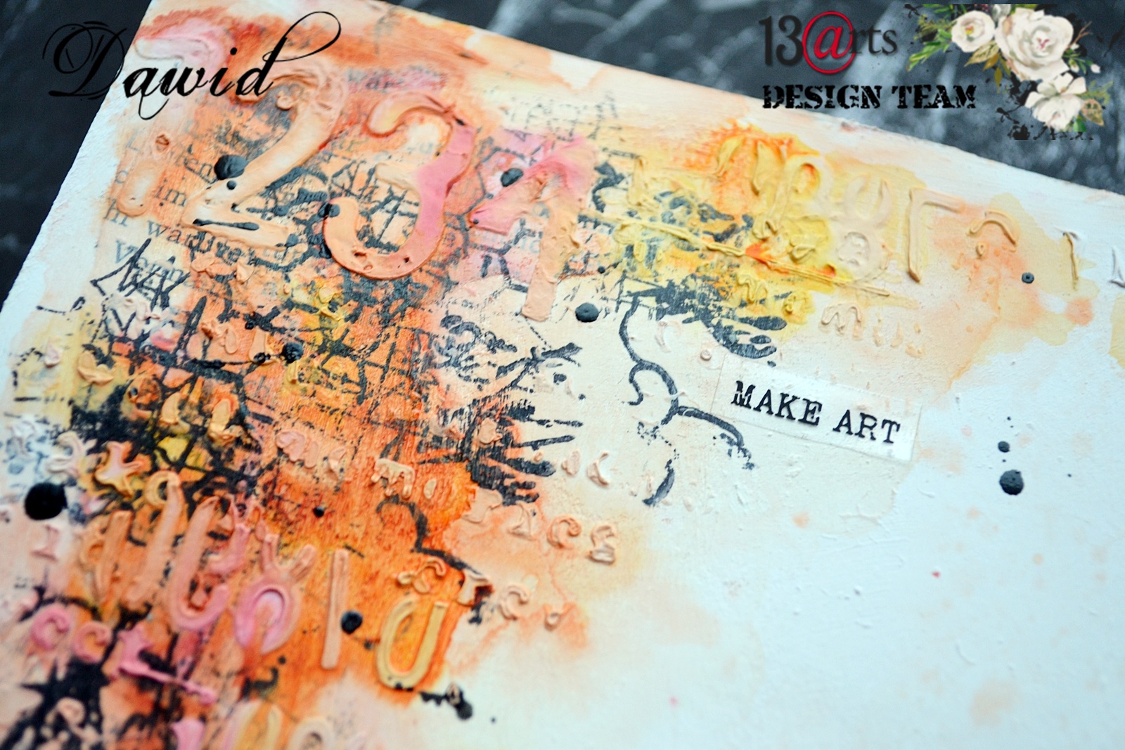 13 arts: Art journal pages in orange