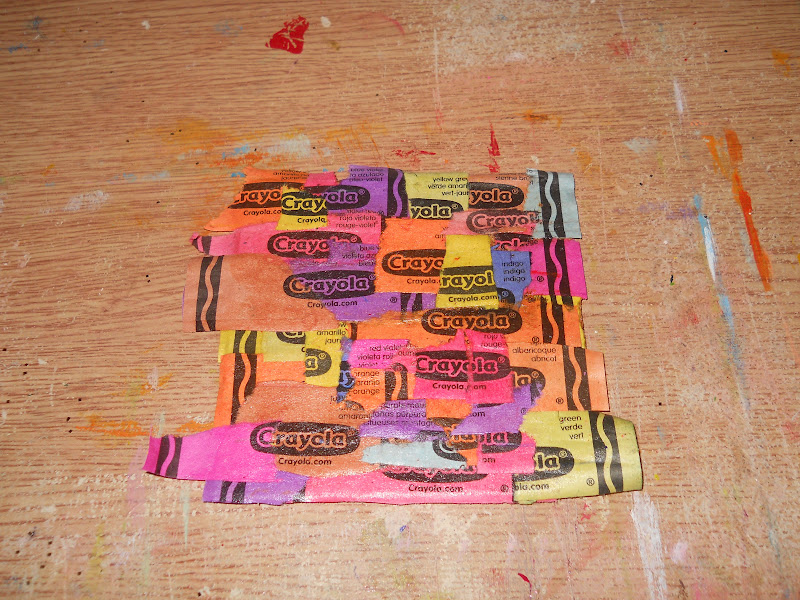 Crayon Wrapper Coaster DIY - Running With A Glue Gun