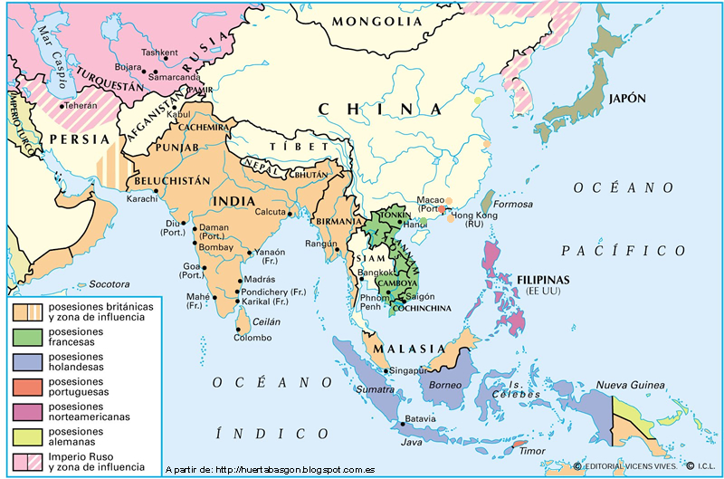 Mapa De Asia En El Siglo Xix