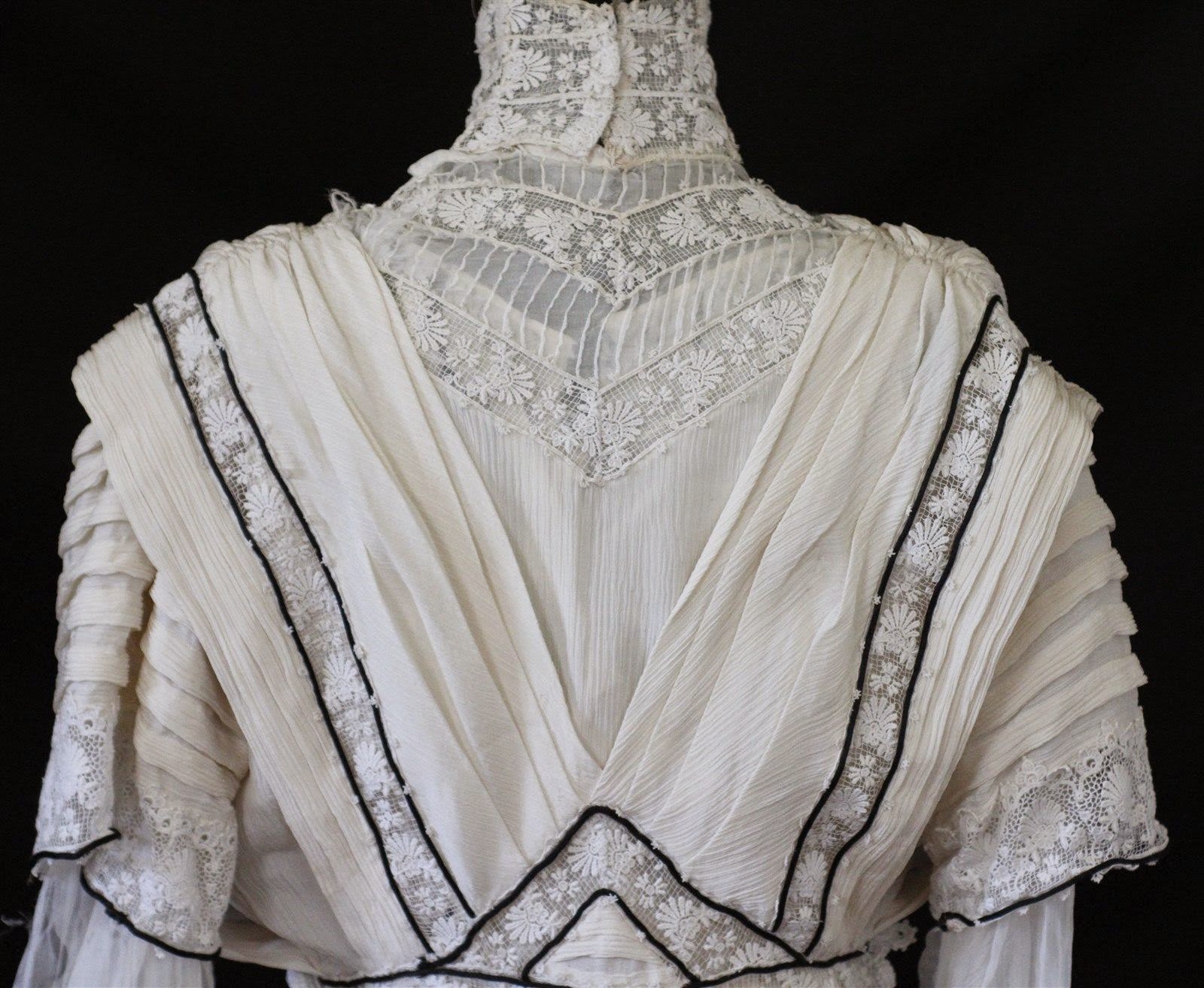 All The Pretty Dresses: Late Edwardian White Dress with Black Trim