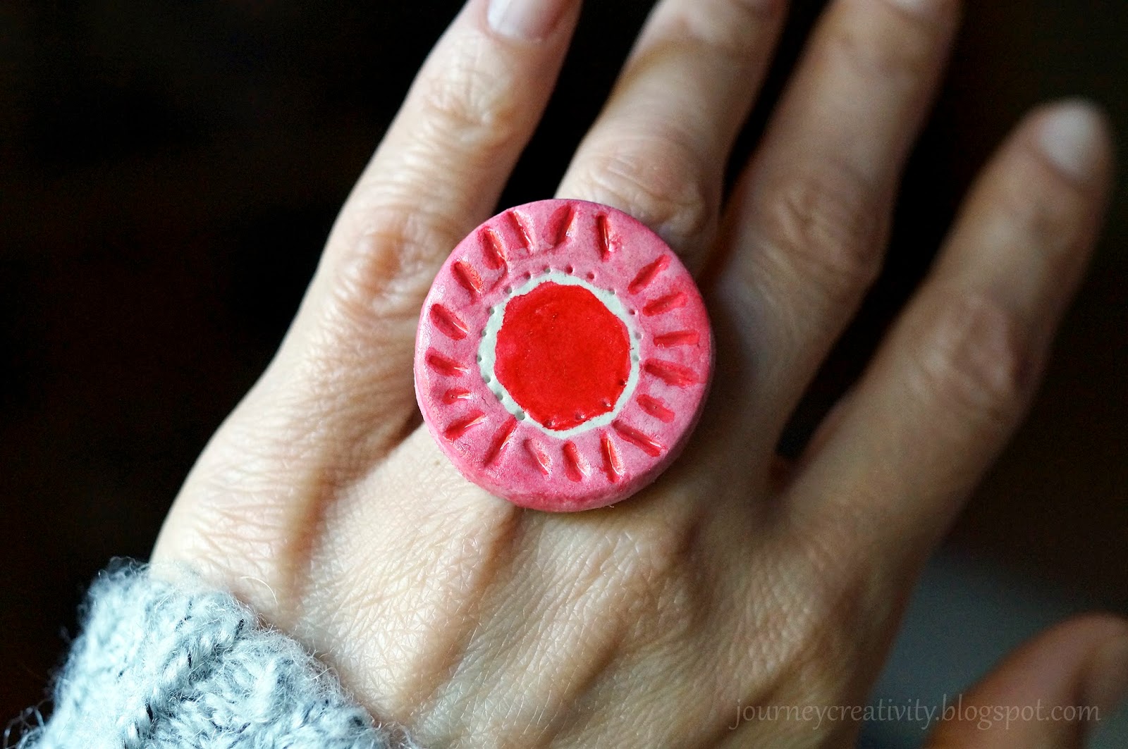 Air dry clay circle ring - Journey into Creativity