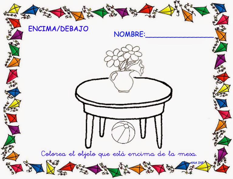 INFANTILES DE ANA V.: CONCEPTOS: ENCIMA/DEBAJO