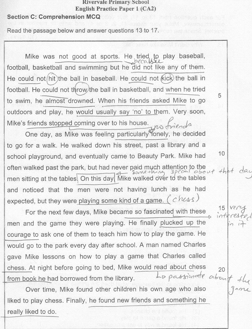 RIVBE4: 18 Aug eLearning: English Practice Paper 1 Answers and Explanations