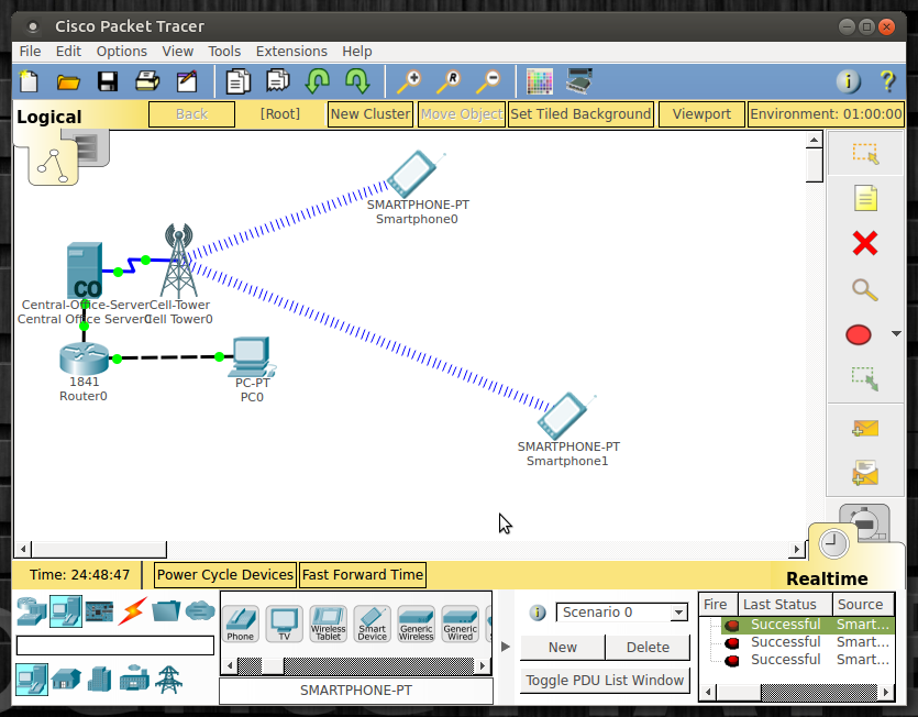 Menghubungkan smartphone satu ISP di cisco Packet Tracer