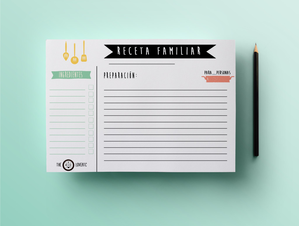 2447.- Imprimibles para recetas de cocina. - Labores en Red