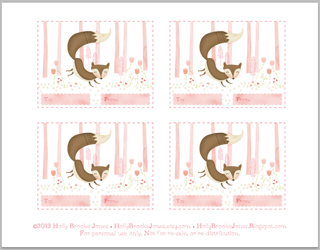 Holly Brooke Jones: What does the Fox Say? Valentine Printables