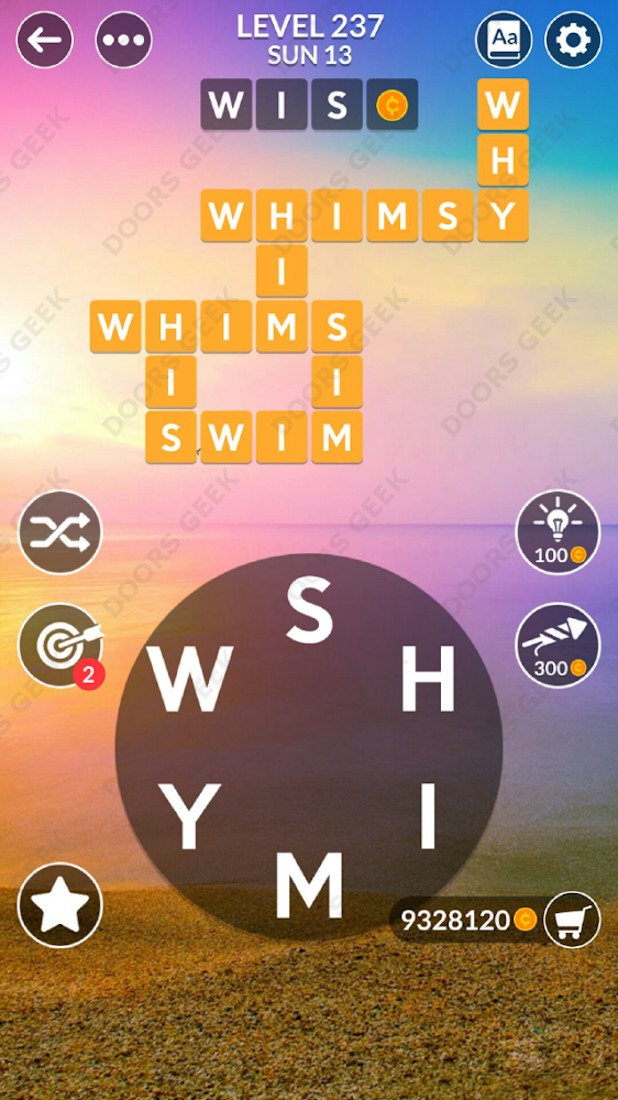 Wordscapes Level 237 Answers ~ Doors Geek