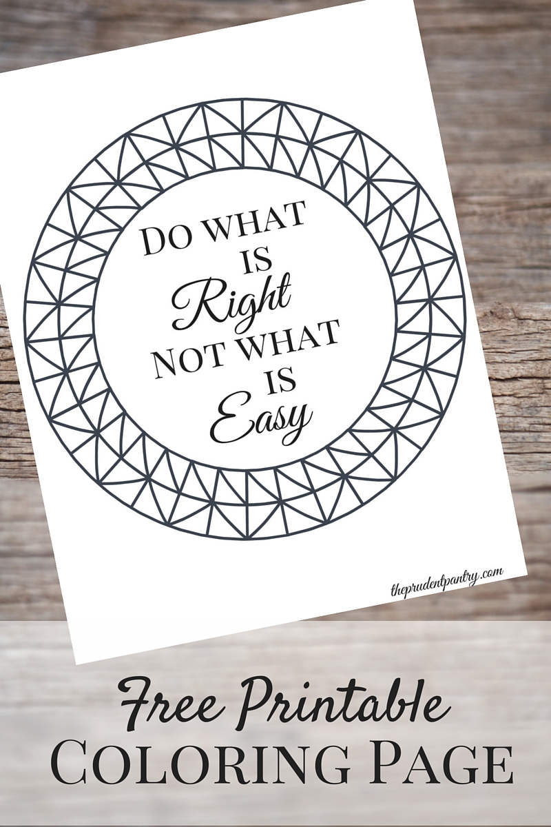 The Prudent Pantry: Free Coloring Page: Do What is Right...