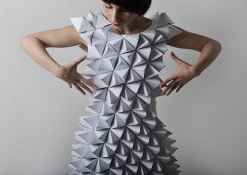First Year Design Studio: examples of wearable origami