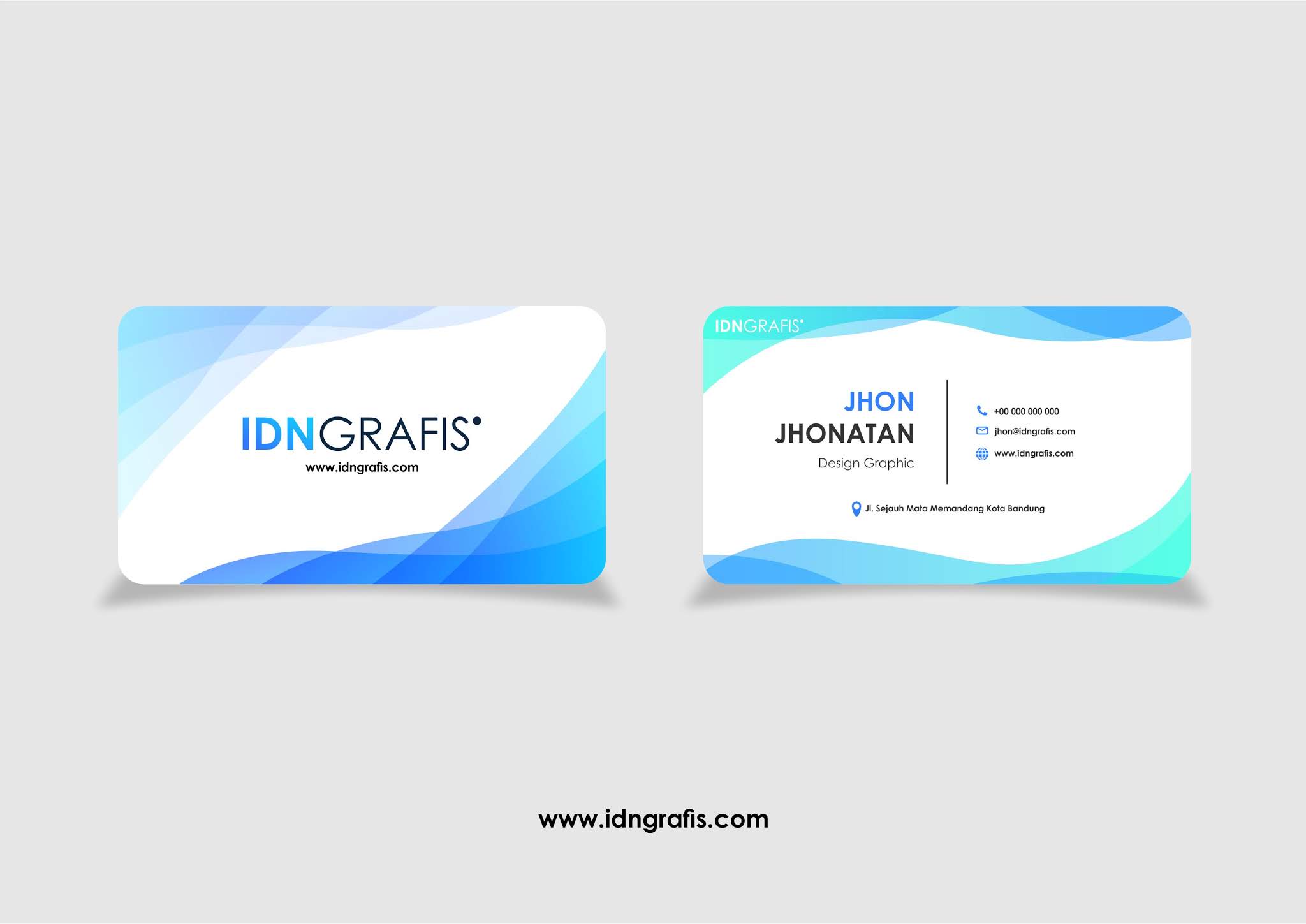 Download Template Kartu Nama Blue Sea Cdr dan AI - IDN GRAFIS