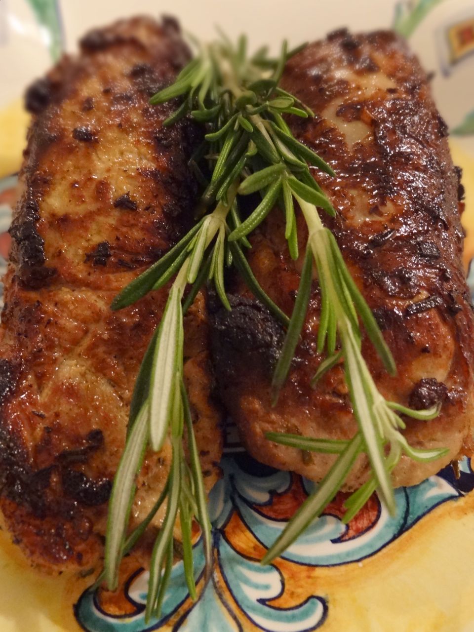 Scrumpdillyicious: Herb & Mustard Marinated Pork Tenderloin with Rapini