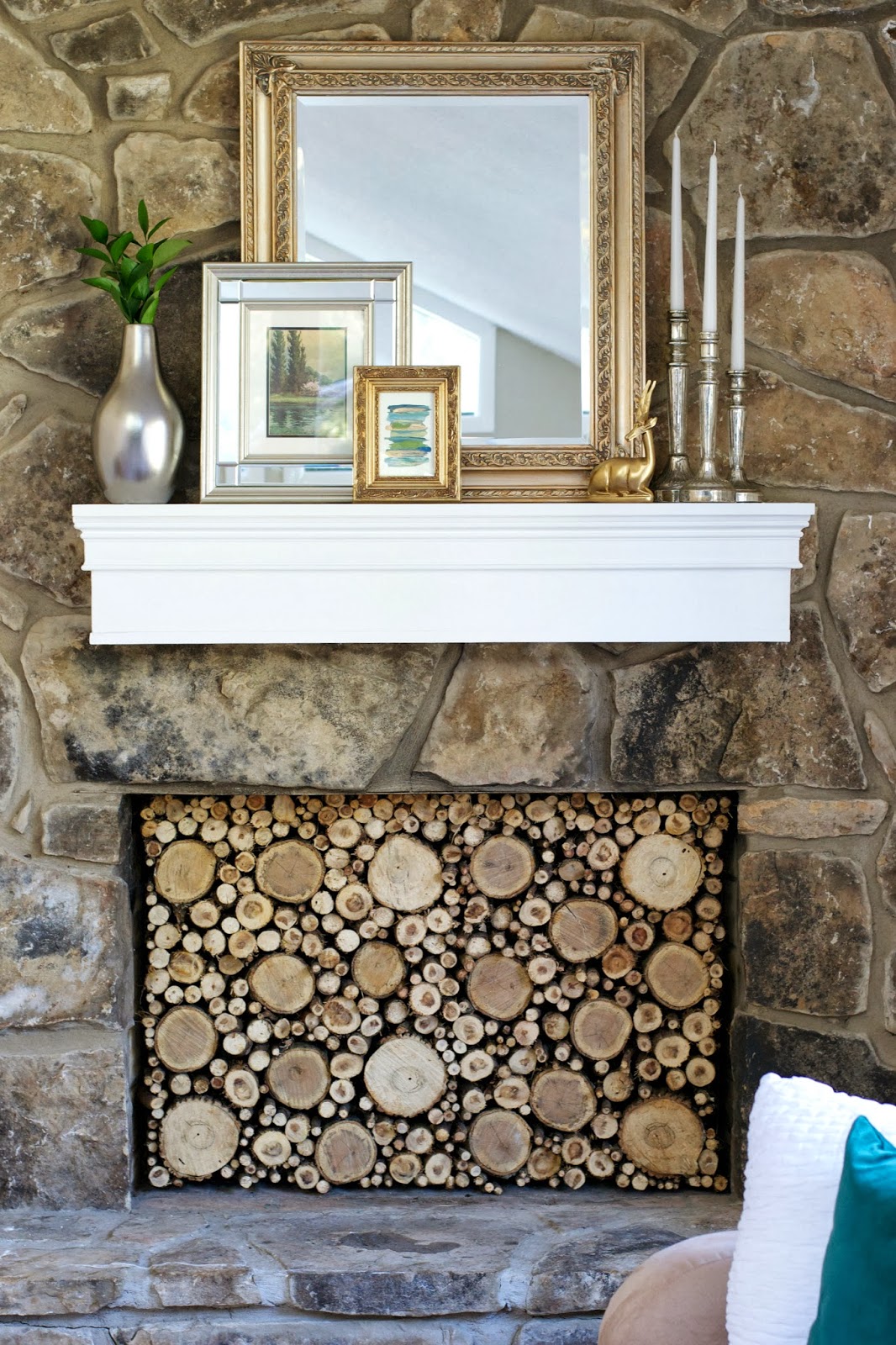 Faux Stacked Log Fireplace Tutorial | LiveLoveDIY | Bloglovin’