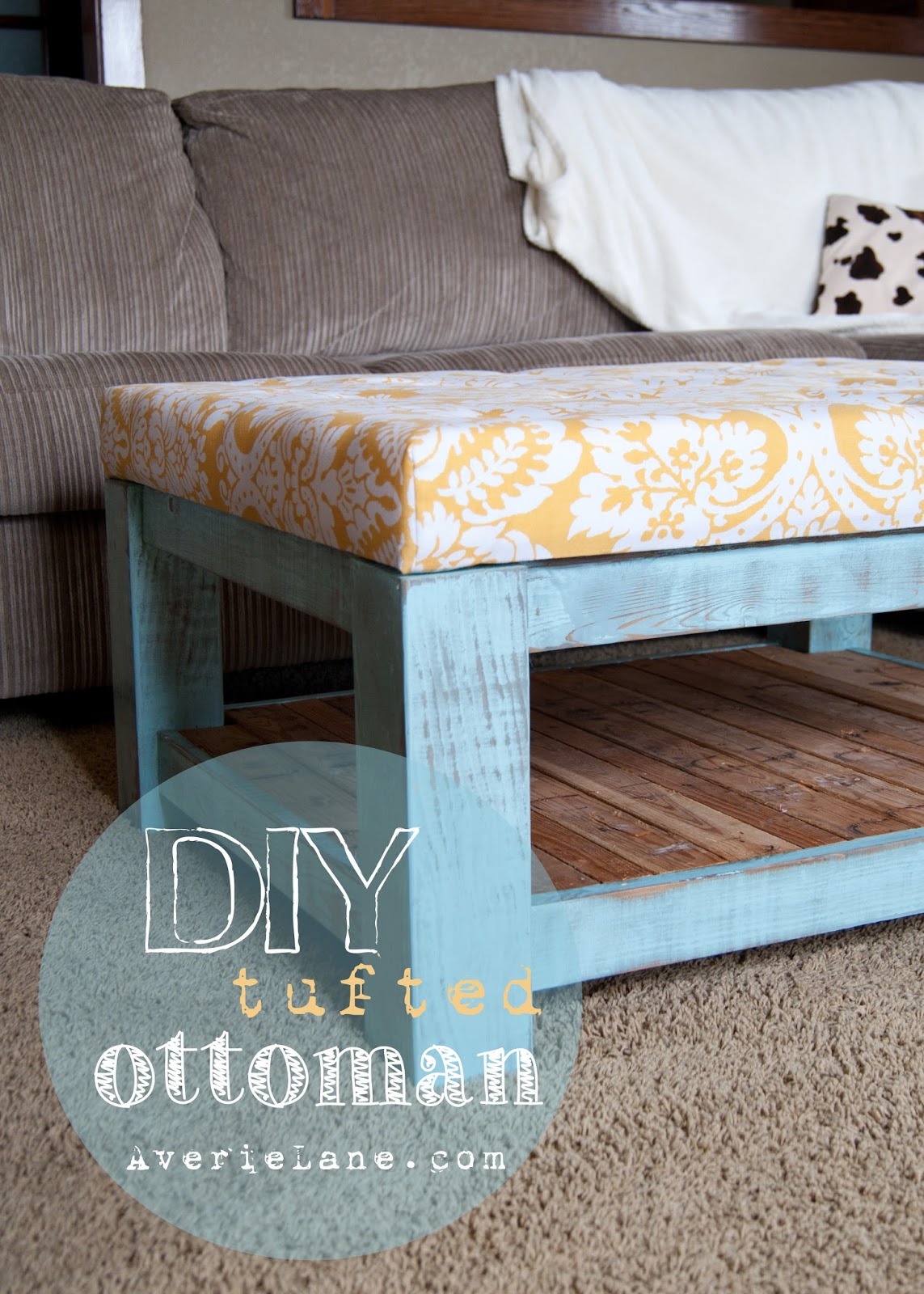 DIY Ottoman Under $100 - Cut List and Instructions | Averie Lane: DIY ...